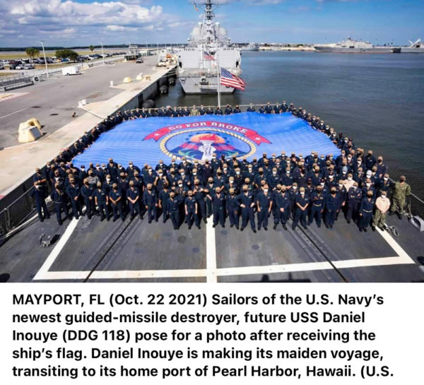 USS Daniel Inouye DDG 118 | Daniel K. Inouye Institute